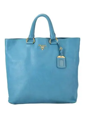Prada Vitello Daino Shopping Tote Blue