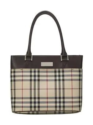 Burberry Check Nylon Handbag - Brown