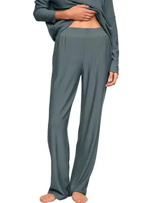 Eberjey Softest Sweats Straight Pants - Stone Blue