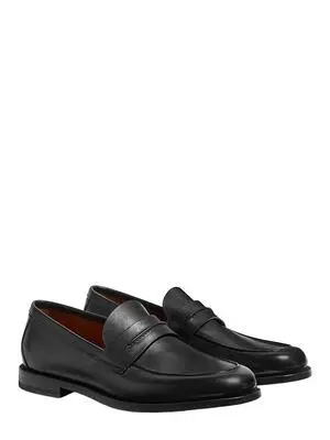 Zegna Leather Mocassin Loafers - Black