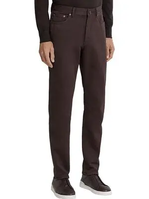 Zegna Stretch Cotton & Cashmere Roccia Pants - Dark Brown