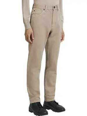 Zegna Stretch Cotton & Cashmere Roccia Pants - Light Taupe