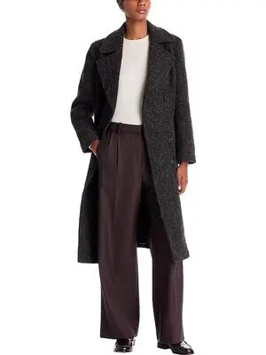 Bernardo Belted Tweed Coat - Brown