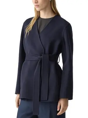 Theory Wool And Cashmere Wrap Jacket - New Navy