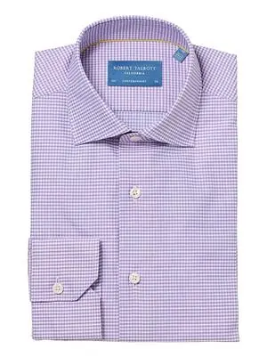 Robert Talbott Reynolds Contemporary Check Twill Shirt - Raspberry