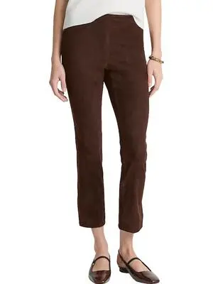 Vince Cropped Suede Trousers - Chocolate