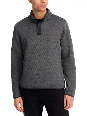Bloomingdale'S Snap Placket Quilted Pullover - Charcoal