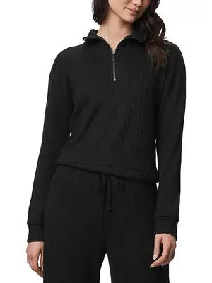 Splendid Quarter Zip Sweatshirt - Black