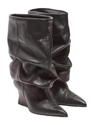Balmain Wedge Ankle Boots - Black