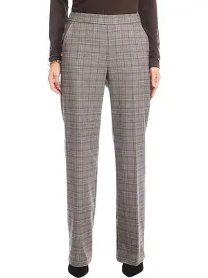 Karen Kane Straight Leg Pants - Plaid