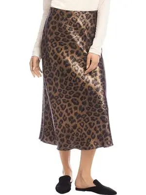 Karen Kane Bias Cut Midi Skirt - Leopard
