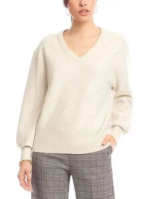 Karen Kane Sequinned V-neck Sweater - Sand