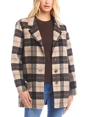 KAREN KANE Oversized Brushed Plaid Jacket