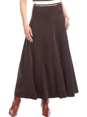 KAREN KANE Tiered Faux Suede Skirt