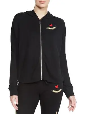 Lauren Moshi Amina Floral Eye Love Hoodie - Black