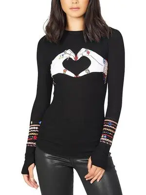 Lauren Moshi Mckinley Friendship Love Top - Black
