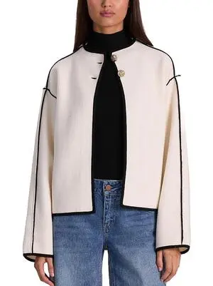 Alice + Olivia Pearson Cardigan - Soft White Black