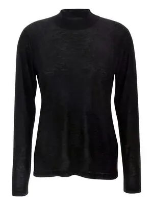 Filippa K Mock-neck Long Sleeve T-shirt - Black