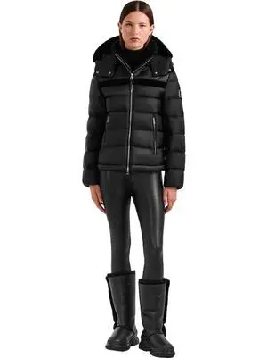 Rudsak Shearling Combo Puffer Jacket - Black