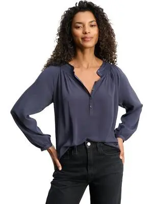 Velvet By Graham & Spencer Aurelia Long Sleeve Top - Natural