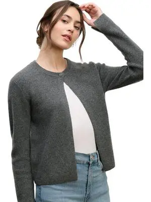 Velvet By Graham & Spencer Tina Cashmere Cardigan - Gray