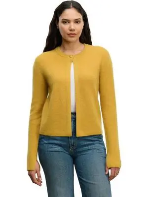 Velvet By Graham & Spencer Tina Cashmere Cardigan - Yellow
