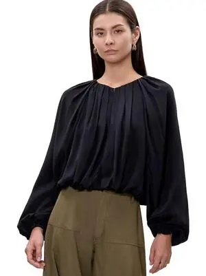 Rebecca Taylor Lillith Bubble Top - Black