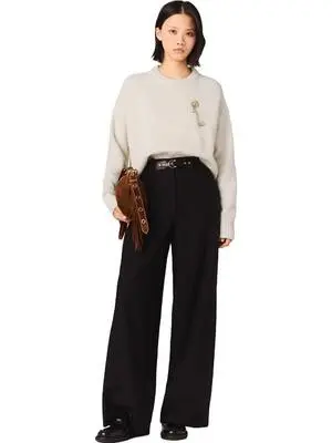 Maje Wide-leg Suit Trousers - Black