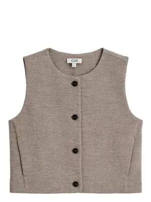 Cos Boiled Merino Wool Vest - Brown