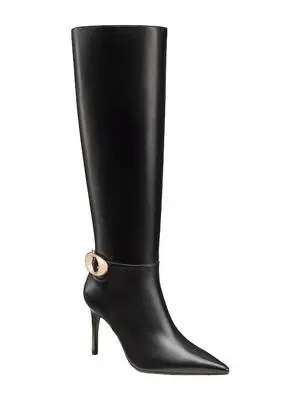 STUART WEITZMAN Power Buckle Knee High Boots - Black