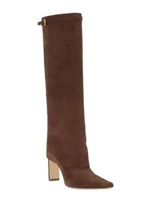 Staud Wally Foldover Knee High Boots - Mahogany