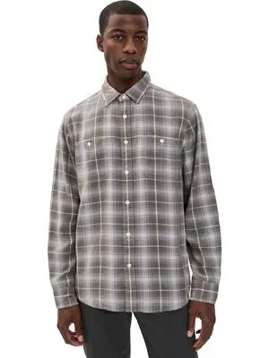 Faherty Brand The Tried And True Chambray Workshirt - Iron Water Plaid