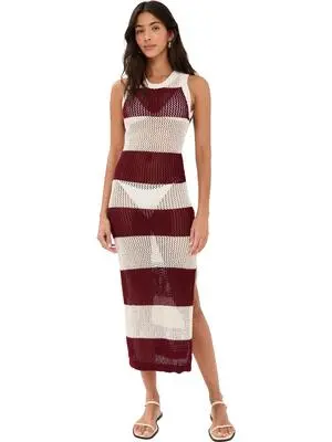 Beach Riot Holly Rose Maxi Dress - Merlot Stripe