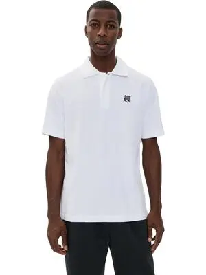 Maison Kitsuné Grey Fox Head Patch Comfort Polo - White