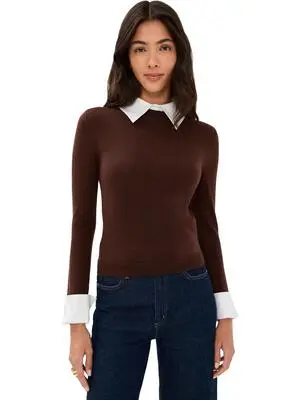 Alice + Olivia Carolann Pullover - Dark Chocolate