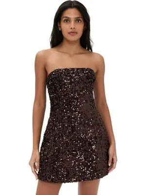 Bardot Helene Sequin Mini Dress - Chocolate