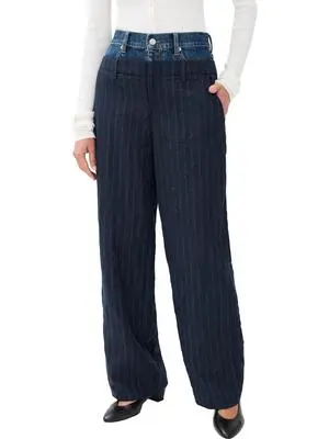 Simkhai Ophelia Pinstripe Pants - Midnight Stripe