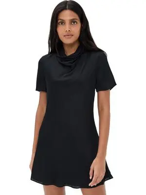 Staud Iris Silk Mini Dress - Black