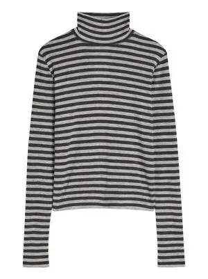Max Mara Striped Jersey Top - Dark Grey
