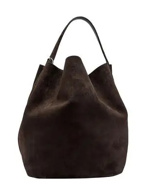 TOTEME Belted Suede Tote - Brown