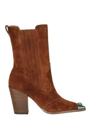 Kurt Geiger Suede Western Regent Boots - Beige