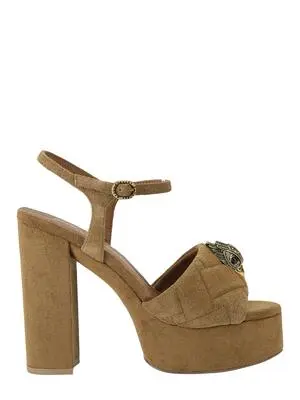 Kurt Geiger Kensington Suede Platform Sandals - Beige