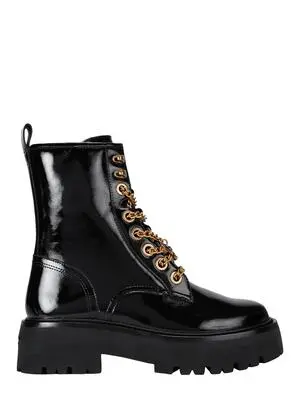 Kurt Geiger Patent Leather Matilda Ankle Boots - Black