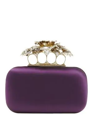 Alexander McQueen Silk Carnation Knuckle Duster Clutch - Purple