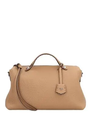 Fendi By The Way Selleria Leather Boston Bag - Beige