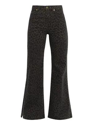 Ramy Brook Tyra Printed Wide-leg Jeans - Olive
