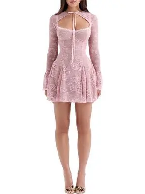 House Of Cb Lace Underwire Mini Dress And Bolero - Crystal Rose
