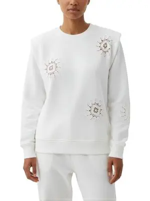 SCALPERS Padded Sun Crochet Sweater - Offwhite