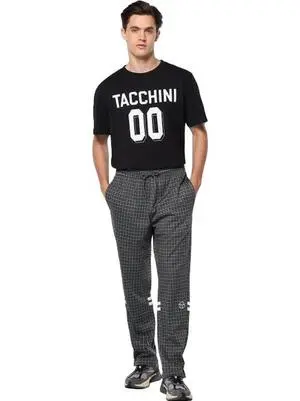 SERGIO TACCHINI Dallas Houndstooth Track Pant - Black Beauty
