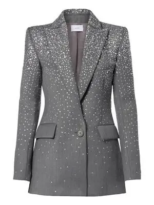 Alex Perry Crystal-embellished Blazer - Grey